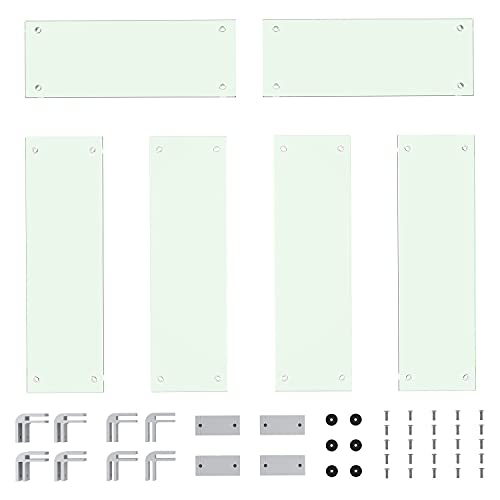 BQMAX 41.5" x 17.5" Fire Pit Glass Flame Wind Guard Rectangular, 5/16" Thick Fire Table Tempered Glass Wind Guard, Split Panel Design Wind Guards for Fire Pit Table