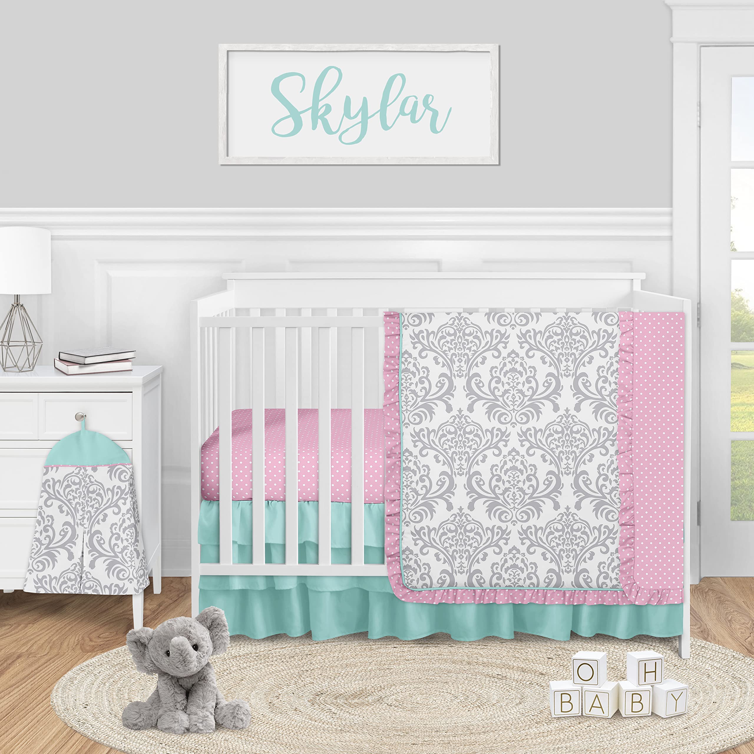 Pink Polka Dot and Turquoise Skylar Fabric Memory/Memo Photo Bulletin Board