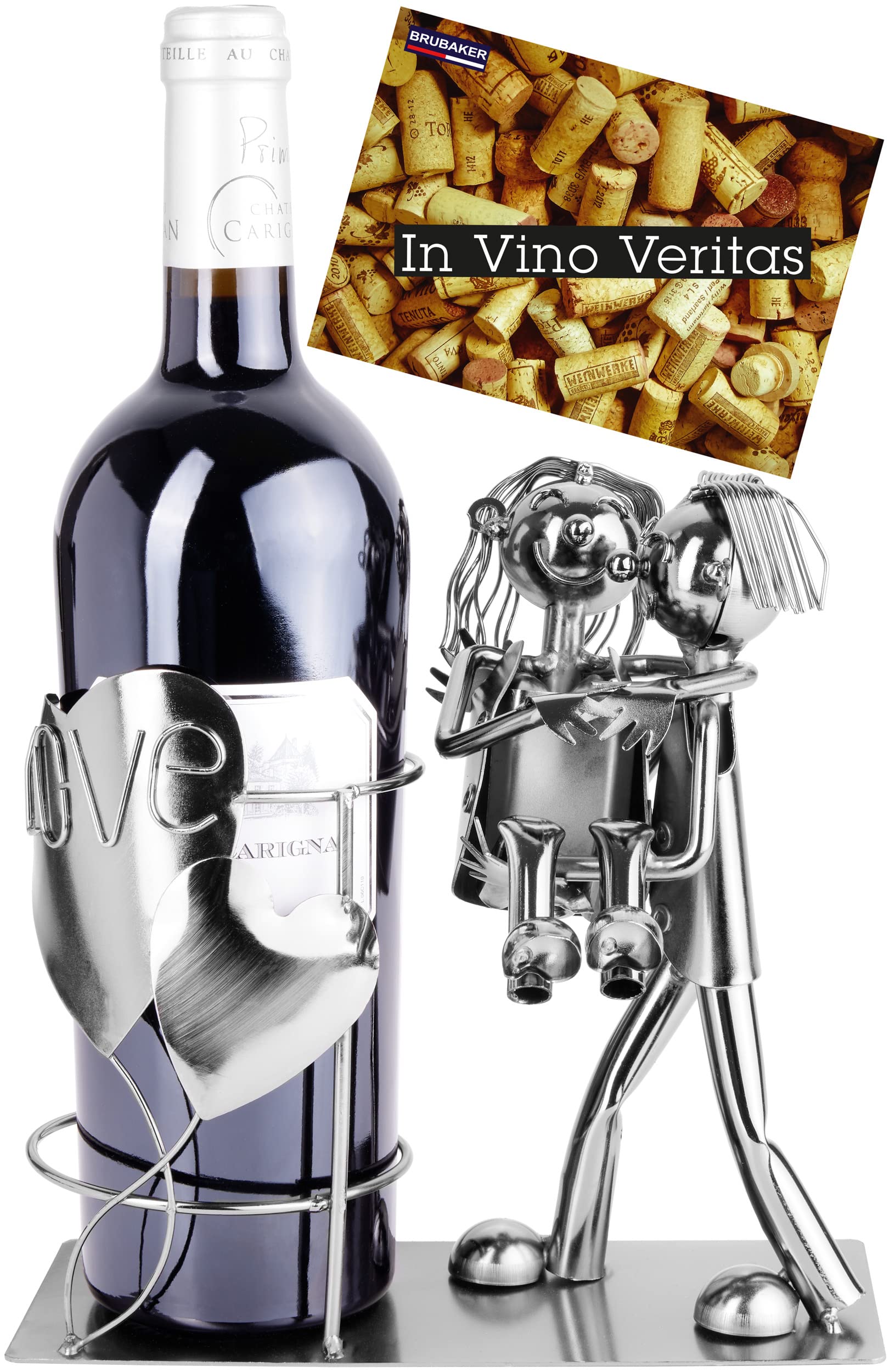 BRUBAKER Wine Bottle Holder Statue Love Couple, Carrying Wife Over The Threshold Sculptures and Figurines Decor Wine Racks and Stands Gifts Decoration