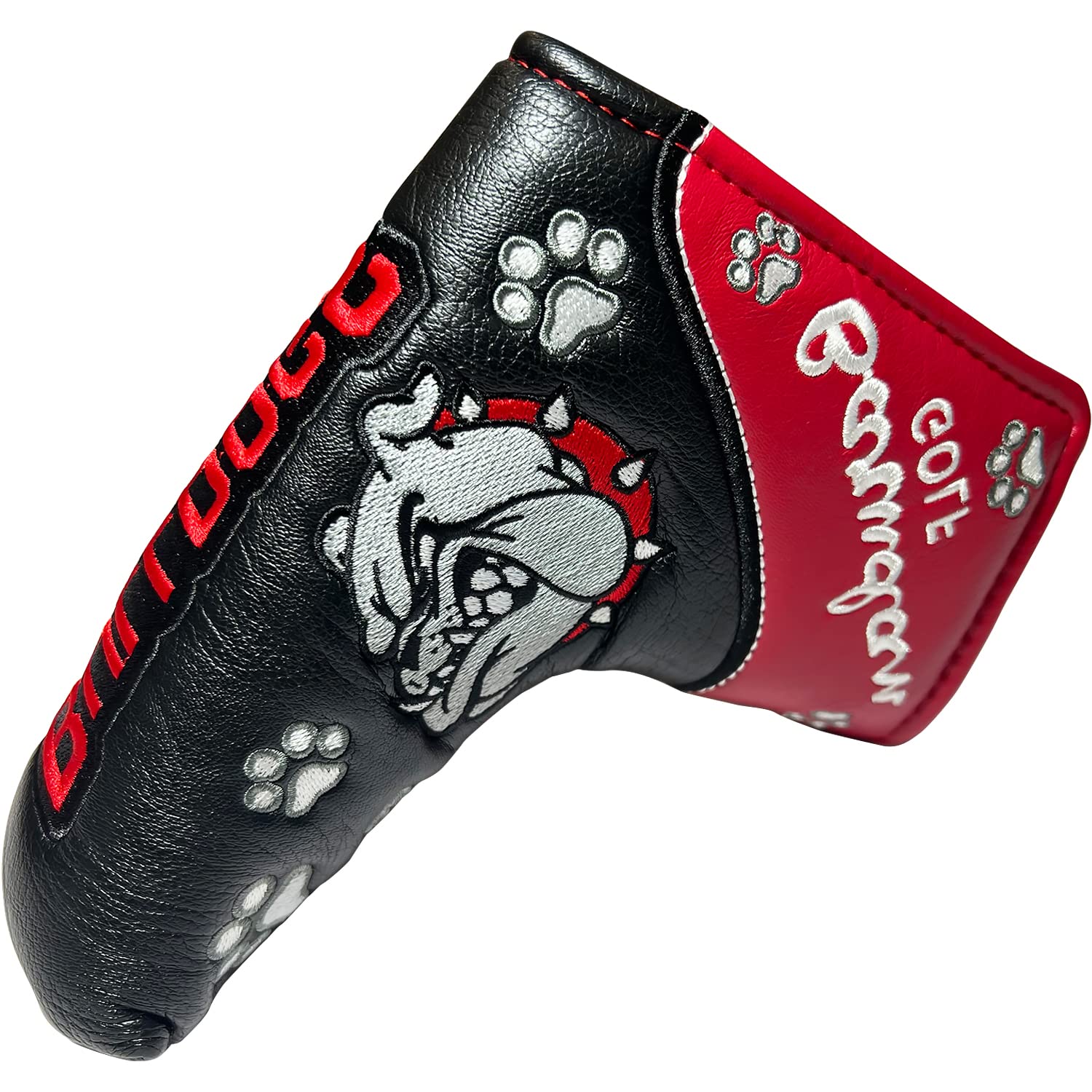 Blade Putter Head Cover Golf Red Putter Headcover for Blade Style Putters Magnetic Bulldogs Blade Putter Headcovers