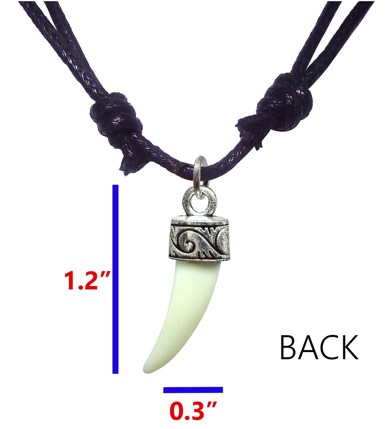 Bijoux de Ja Mini Wolf Fang Pendant Adjustable Cord Necklace