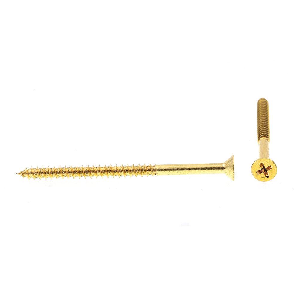 Prime-Line 9035928 Wood Screw, Flat Head Phillips, #10 X 3 in, Solid Brass, Pack of 25