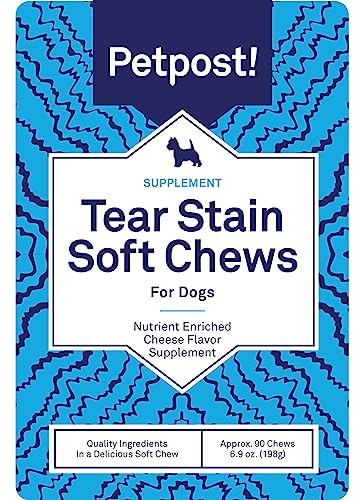 Petpost | Tear Stain Remover Soft Chews - Delicious Eye Stain Supplement for Dogs - Natural Treatment for Tear Stains on Dogs (90 Chews)