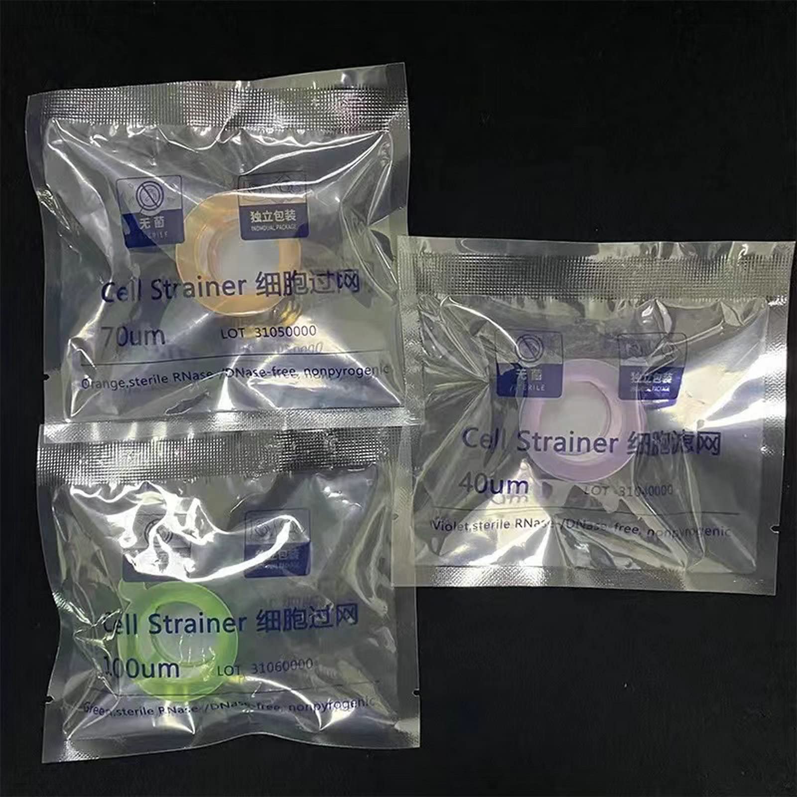 Cell Strainer - 70µm Orange,RNase/DNase Free/Pyrogen Safe,Individually Wrapped, 50 per Box