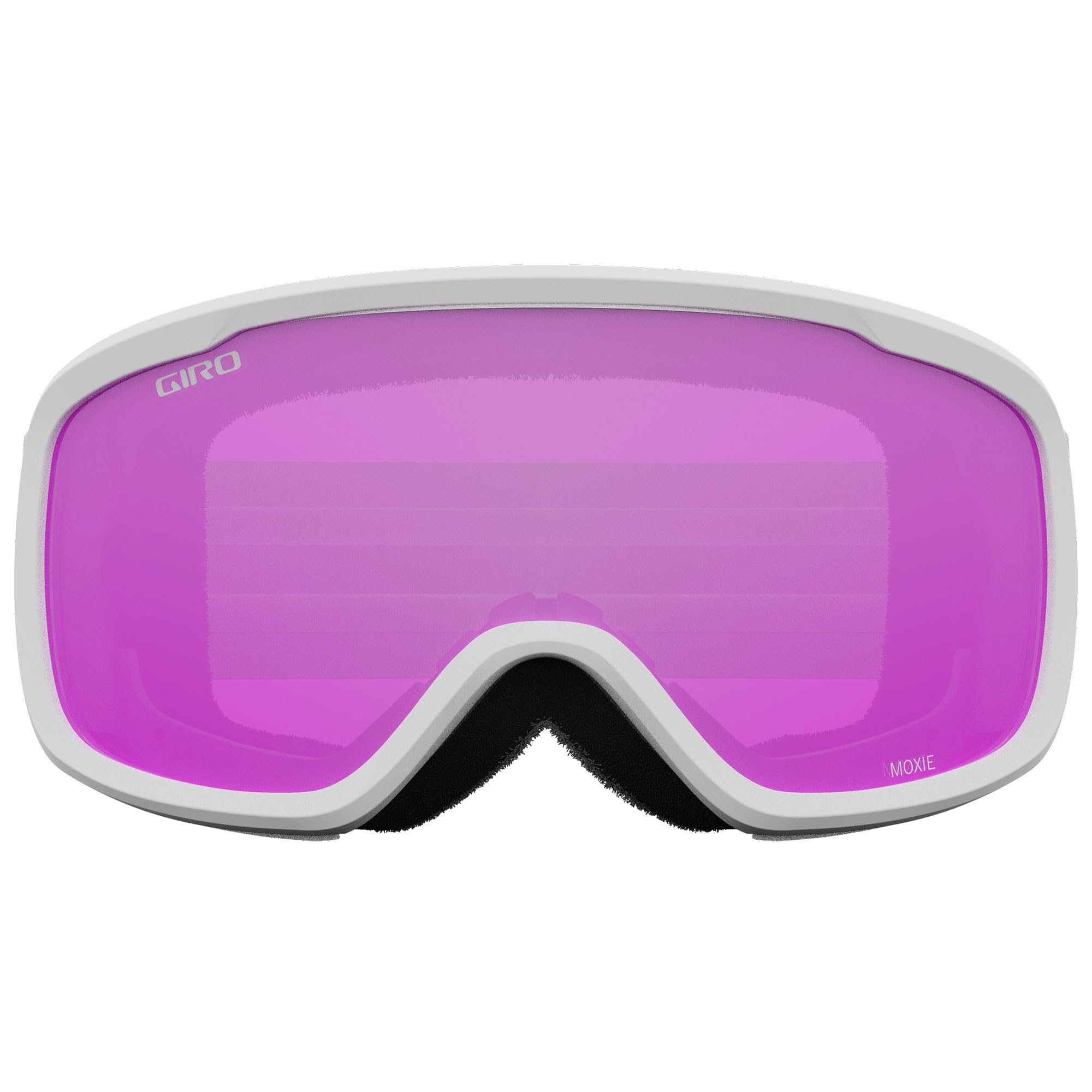 Giro Moxie Ski Goggles - Snowboard Goggles for Women & Youth - White Core Light Strap with Amber Pink/Yellow Lenses
