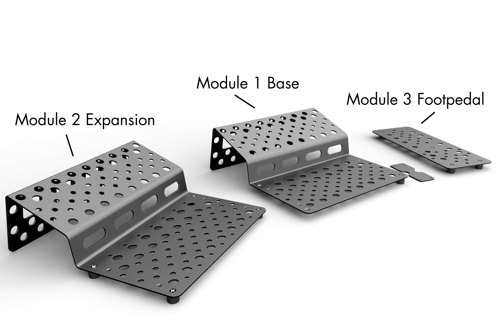 Holeyboard 123 Complete Pedalboard | Expandable from 13-30” to Solve Your Space Problems | Fits 3-12 pedals easily | 2-Levels For Easy Access to the Back Row