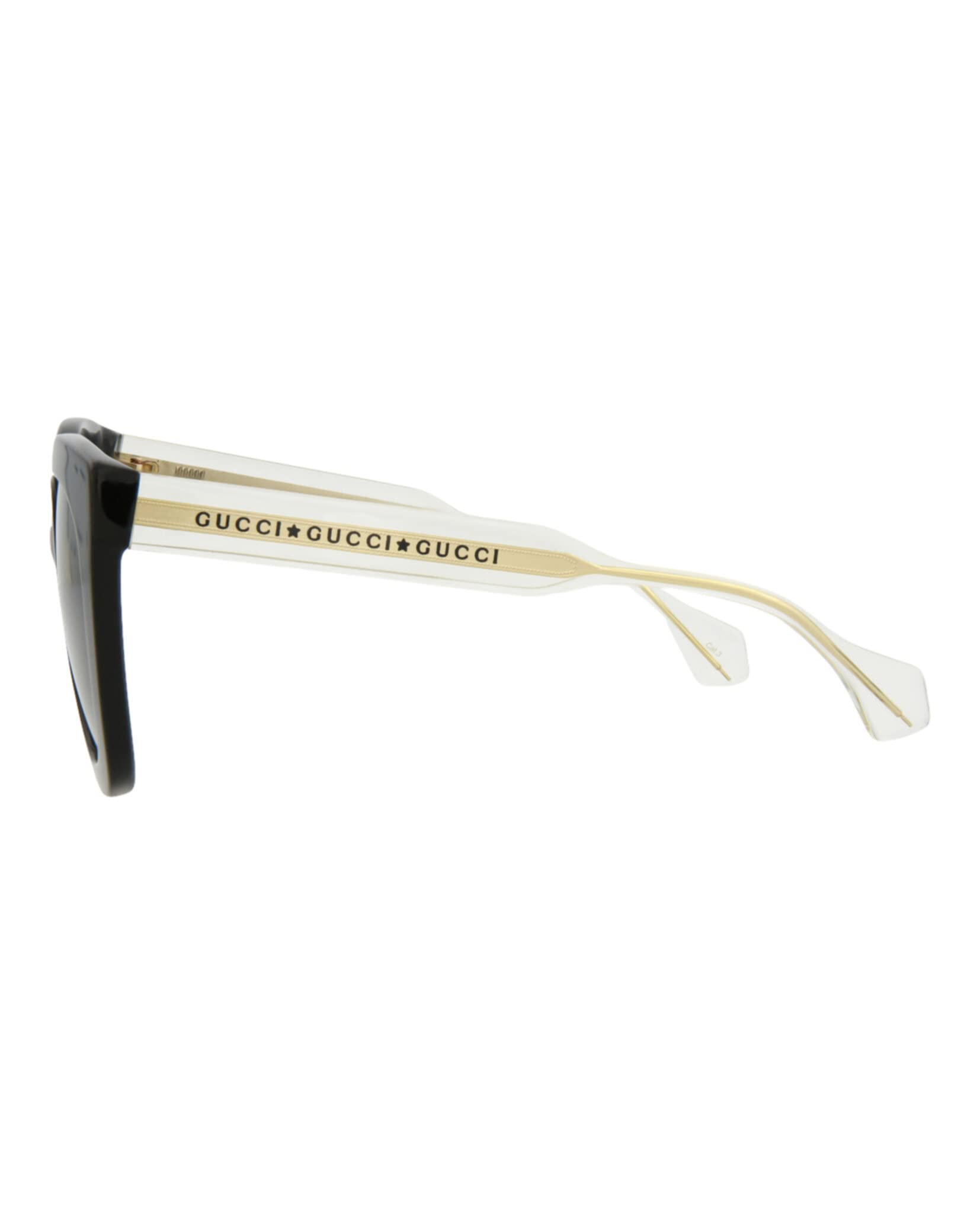 Gucci Cat Eye Sunglasses Black Crystal Grey Luxury Eyewear Made In Italy Acetate Frame Designer Fashion for Everyday Luxury