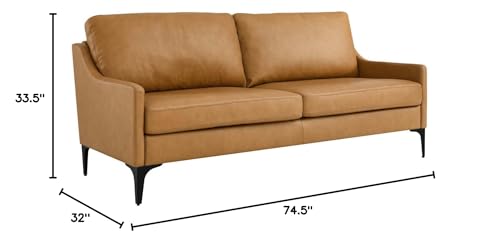Modway Corland Upholstered Leather, Sofa, Tan