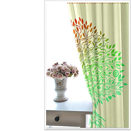 Bedroom Curtains Privacy Blackout Curtains for Living Room and Bedroom 2panels W66 X L90 inch Colored Tree QWEFGDF