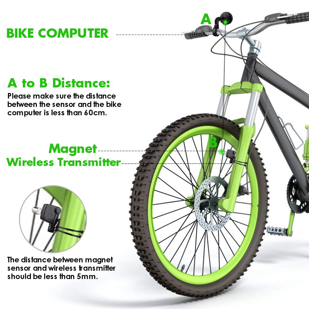 Bike Computer,3 Color Backlight Bike Speedometer,AutoOn/Off Cycle Bicycle Computer,LCD Power Meter Cycling Computer,Waterproof Bicycle Speedometer,Mountain Bike Odometer Distance Tracker