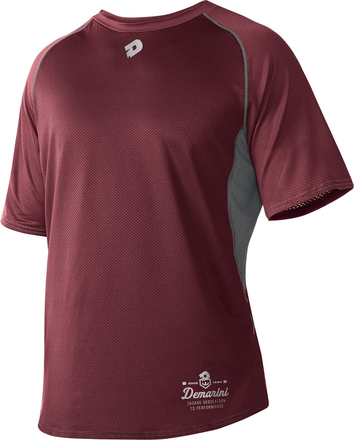DeMarini Boy's Game Day Short Sleeve Shirt, Maroon, Youth Large