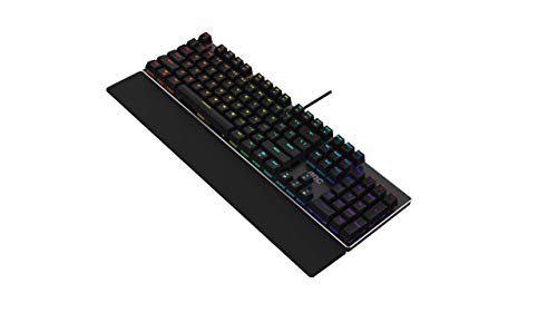 AOC Gaming Full RGB Mechanical Keyboard, 104-Key Outemu Blue Switches, Full NKRO, Detachable Wrist Rest, Light FX RGB, G-Menu Software (GK500)