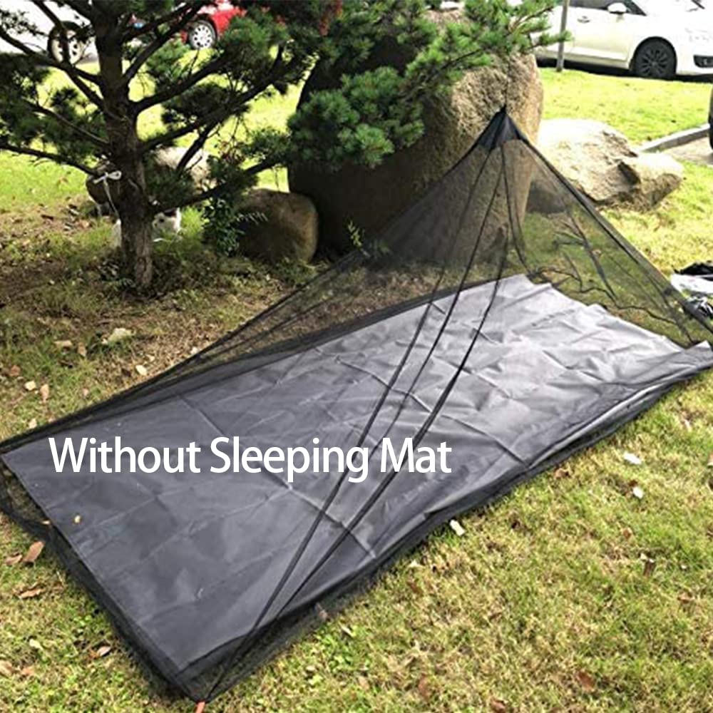 Aventik No-See-Um Camping Mosquito Net Bed Compact and Ultra-Light for Travel,Finest Holes Mesh 2000 Noseeum Netting for Camping and Hiking, Without Sleeping Mat (Single Brown Color, M)