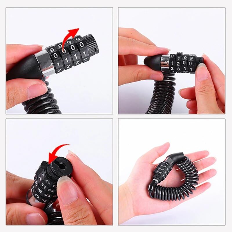 Bike Lock Bicycle Mini Code Lock Helmet Lock Durable Steel Wire Lock Bicycle Accessories Bicycle Lock