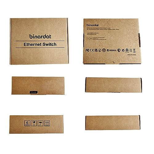 Binardat 5 Port Multi Gigabit Switch, 1 x 2.5 Gigabit and 4 x 1 Gigabit Ethernet RJ-45 Ports, Metal Fanless, Desktop and Wall Mount, Unmanaged Plug & Play Network Switch