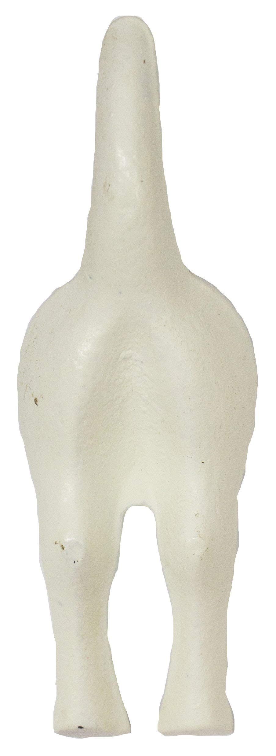 Cast Iron Dog Tail Shaped Wall Hook (White)