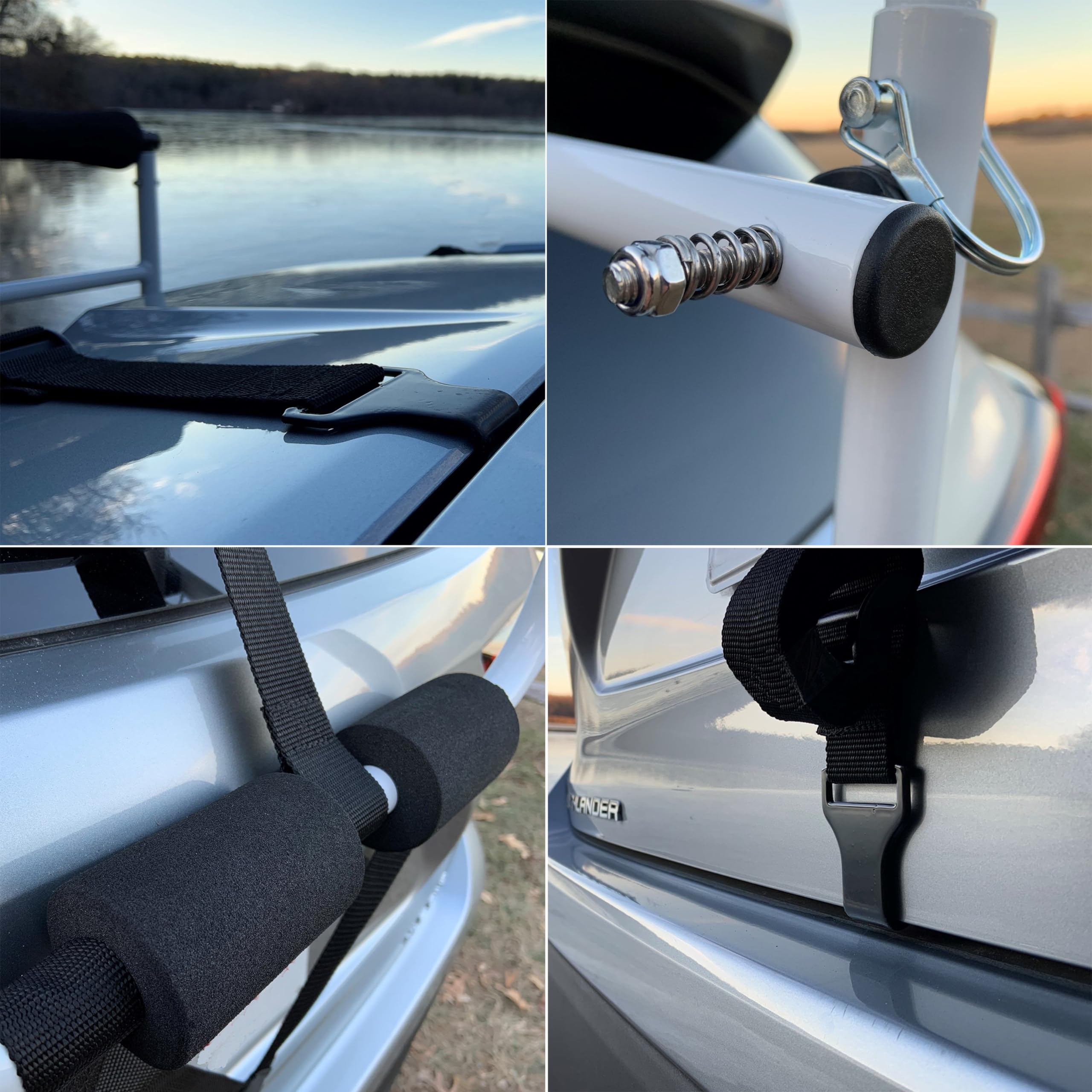 Best Marine Kayak Lift Assist | Kayak Roller Loader for SUV & Hatchbacks | Roof Rack Rollers with Straps | Easy to Load Kayaks, Canoes & SUP Paddle Boards | 90 Pound Weight Capacity
