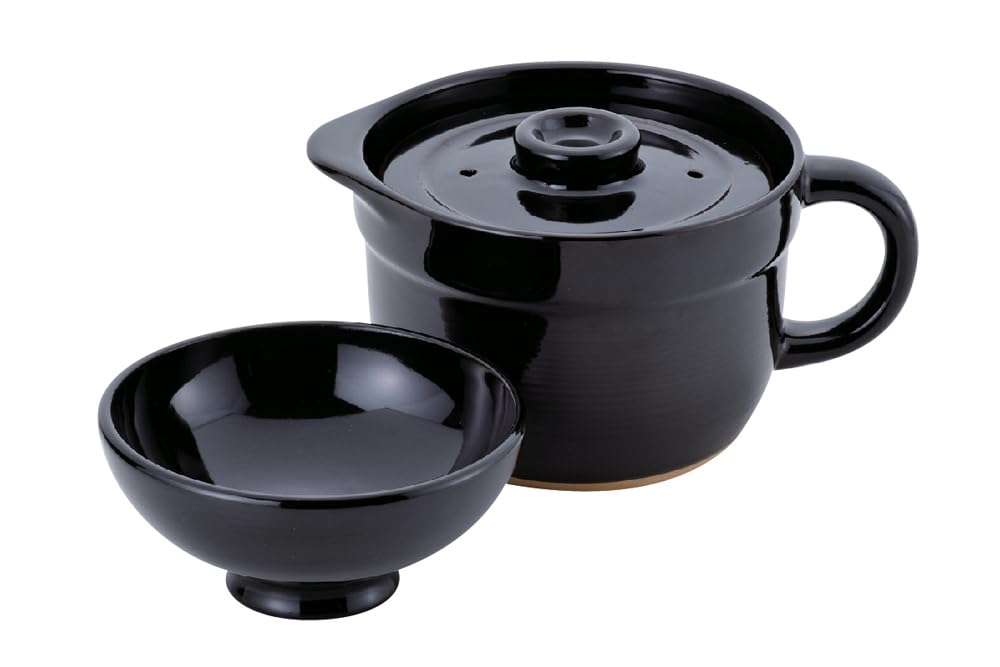 Ishigaki Sangyo 4361 Ishigaki Gas & Microwave Compatible Rice Pot, Double Lid, 1 Mug Type