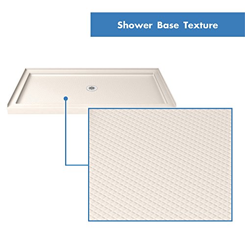 DreamLine SlimLine 32 in. D x 42 in. W x 2 3/4 in. H Center Drain Single Threshold Shower Base in Biscuit, DLT-1132420-22