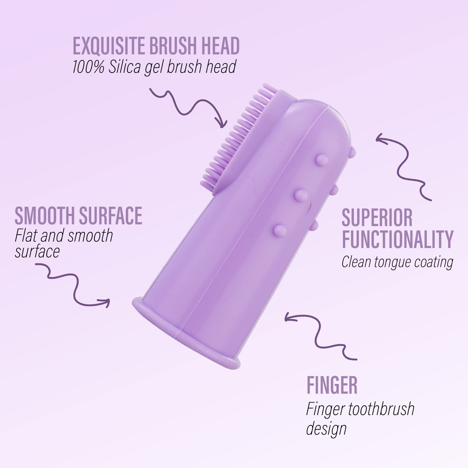 BINFAR Dog Toothbrush,Finger Toothbrush Kit,Ergonomically Designed,Easy Teeth Cleaning (Dots on The Back)