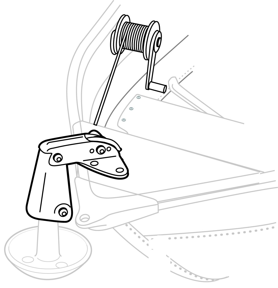 Attwood 13710-4 Anchor Lift System, Lifts and Drops Anchor, Heavy-Gauge Steel, Self-Lubricating Nylon Wheels
