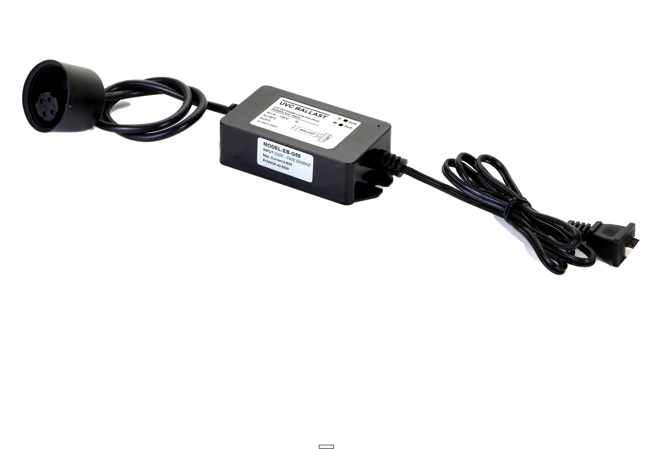 Bluonics 55W UV 220-240V EU Plug Ballast Ultraviolet Light Sterilizer/Water Purifier with Green & Red Indicator- 4 Prong