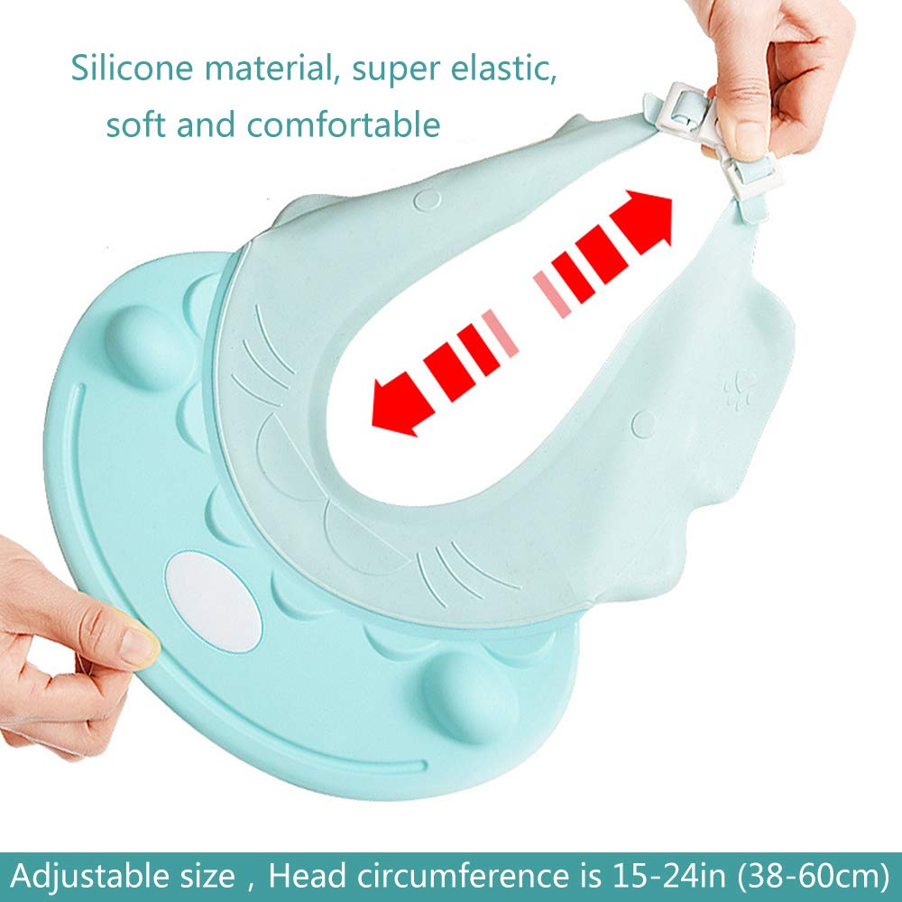 Baby Shower Cap Bath Wash Shampoo Shield Visor Bathing tub Head Hair Rinser hat protection Kids and Toddler (blue)