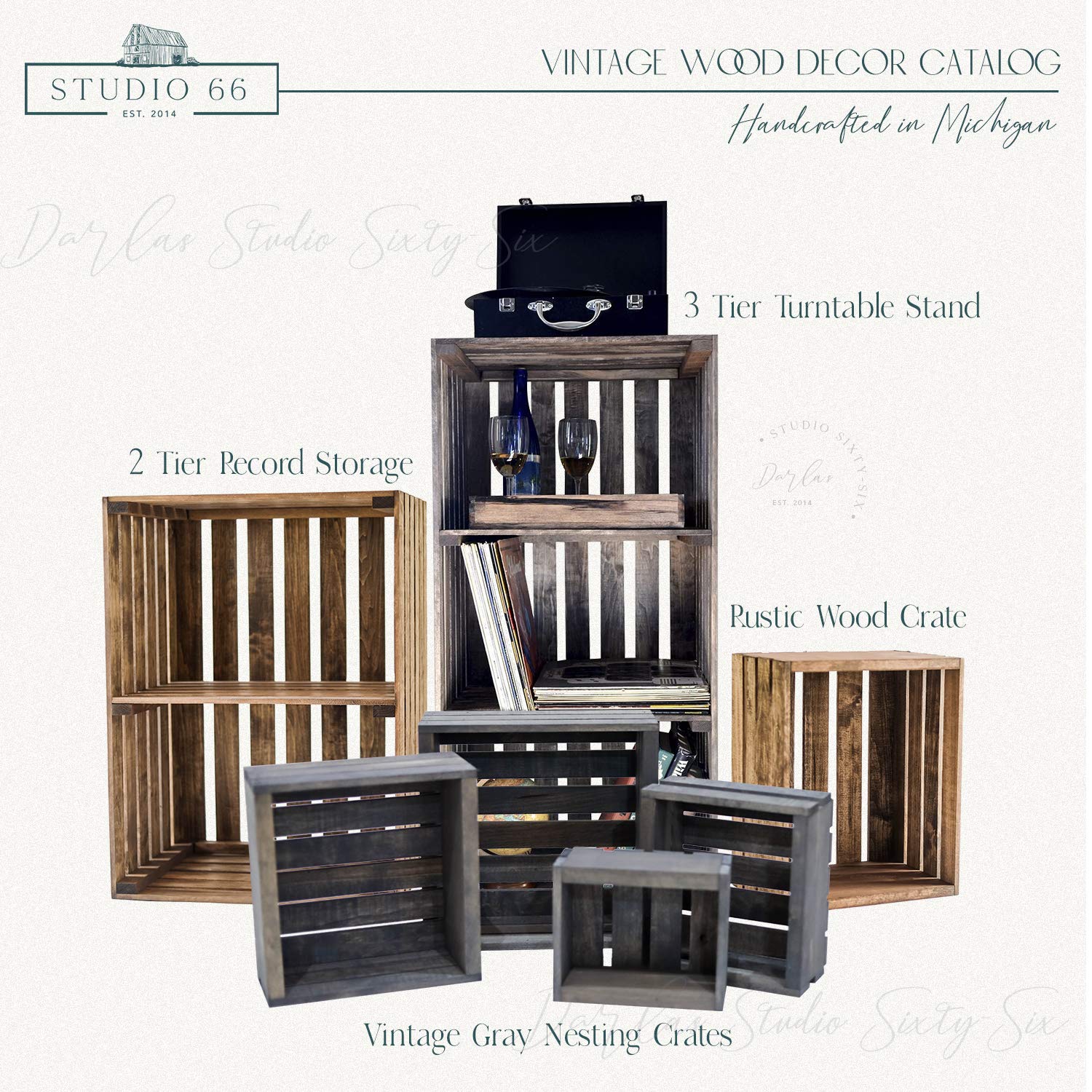 Darla'Studio 66 3 Tier Turntable Stand