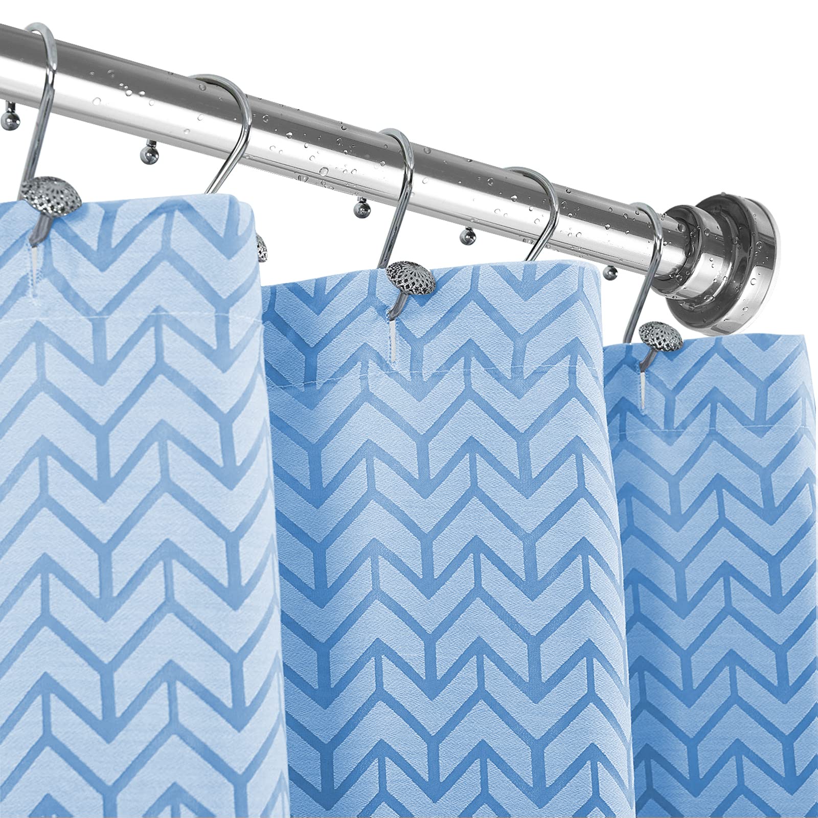 Ausemku Shower Tension Rod - 40-72 Inch Never Rust Non-Slip Spring Tension Use Bathroom Kitchen