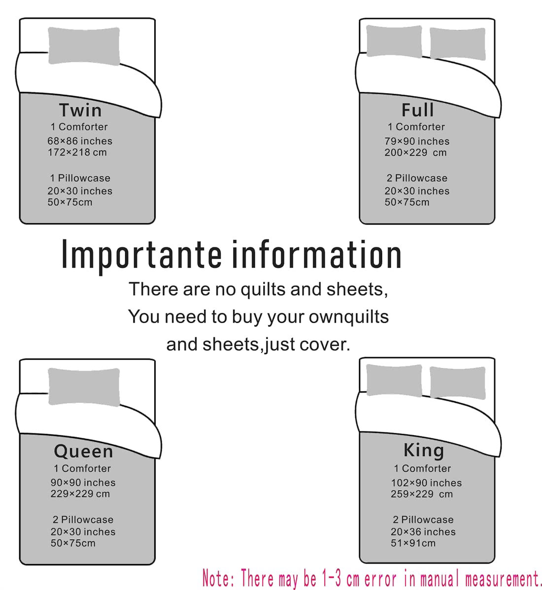 DAIRUINI Kpop Map of The Soul 7 Bedding Set Jimin Suga Jungkook V Twin King Queen Full 3Pcs Quilt Cover Pillow Cases Set,A-964,Queen:90"x90"/229 * 229cm