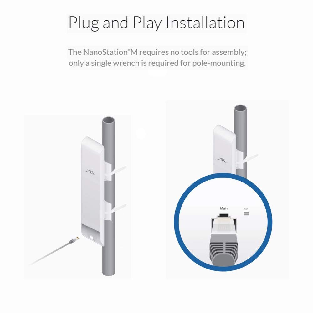 Ubiquiti NSM5 Bundle of 2 NanoStation M5 5GHz Outdoor airMAX CPE 150+Mbps 15+km