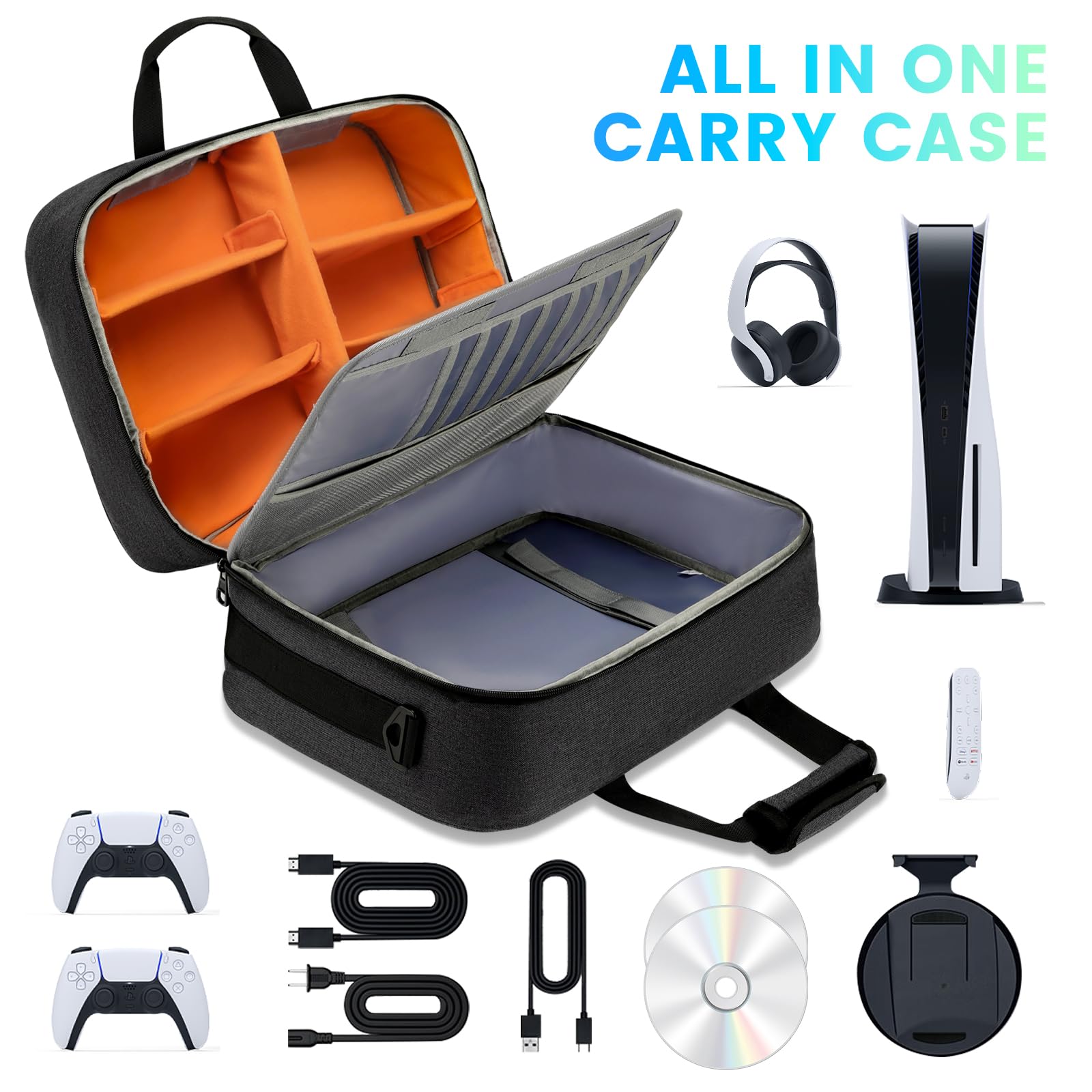 AULYAH Carrying Case Traveling Travel Bag for Playstation 5 Controller Console Accessories PS5