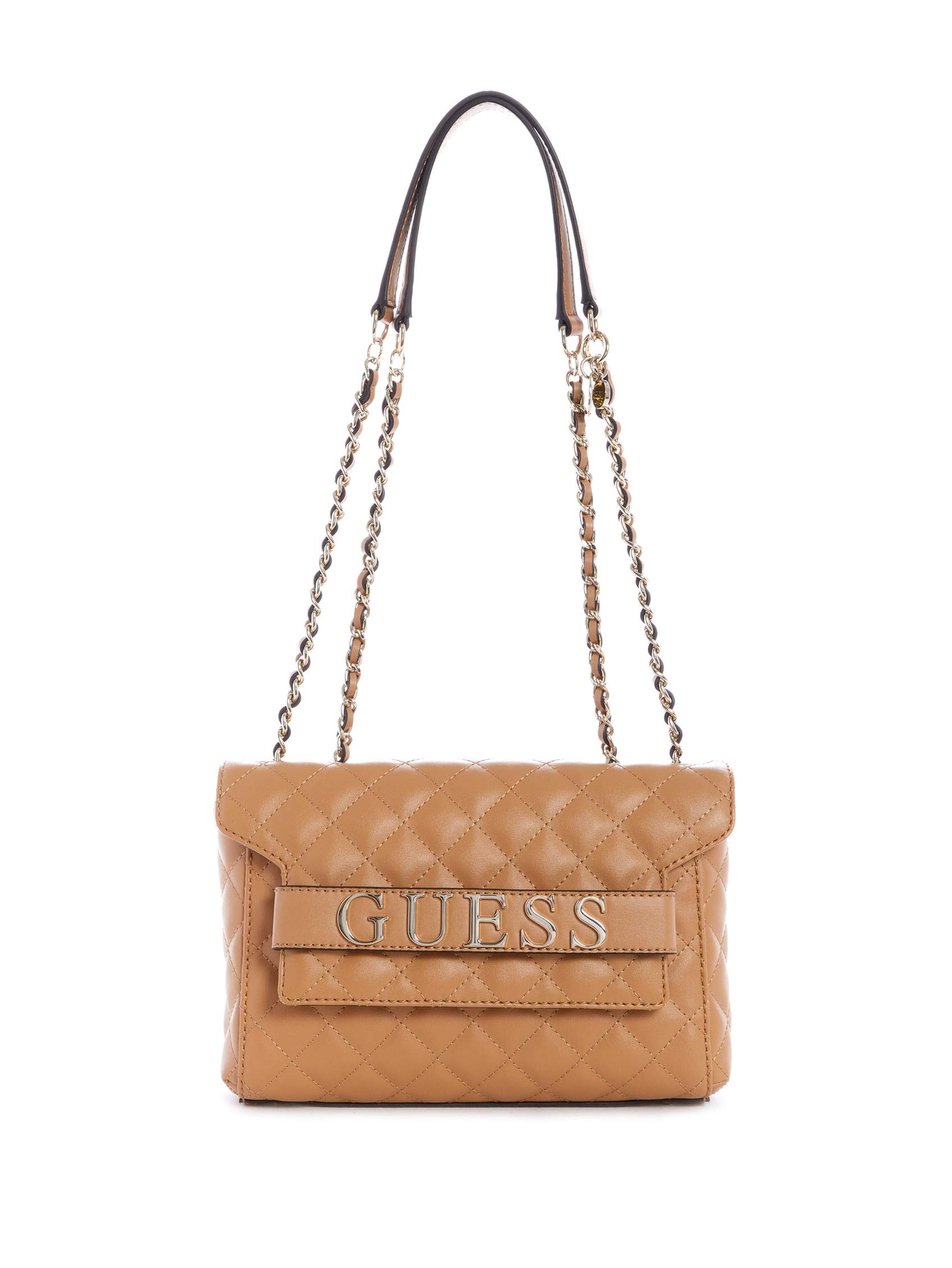 GUESS womens Illy Convertible Crossbody Flap, Beige, One Size US