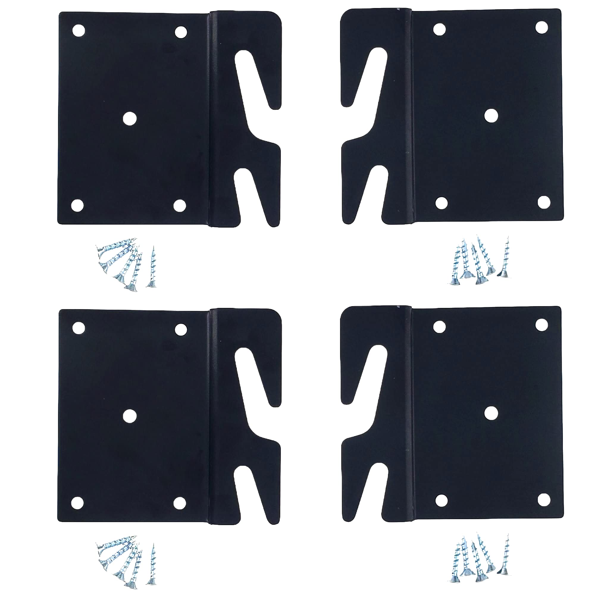 bedCLAW Retro Fix Offset Hook Plate Adapter, Repair Failed Wood Bed Rails (4)