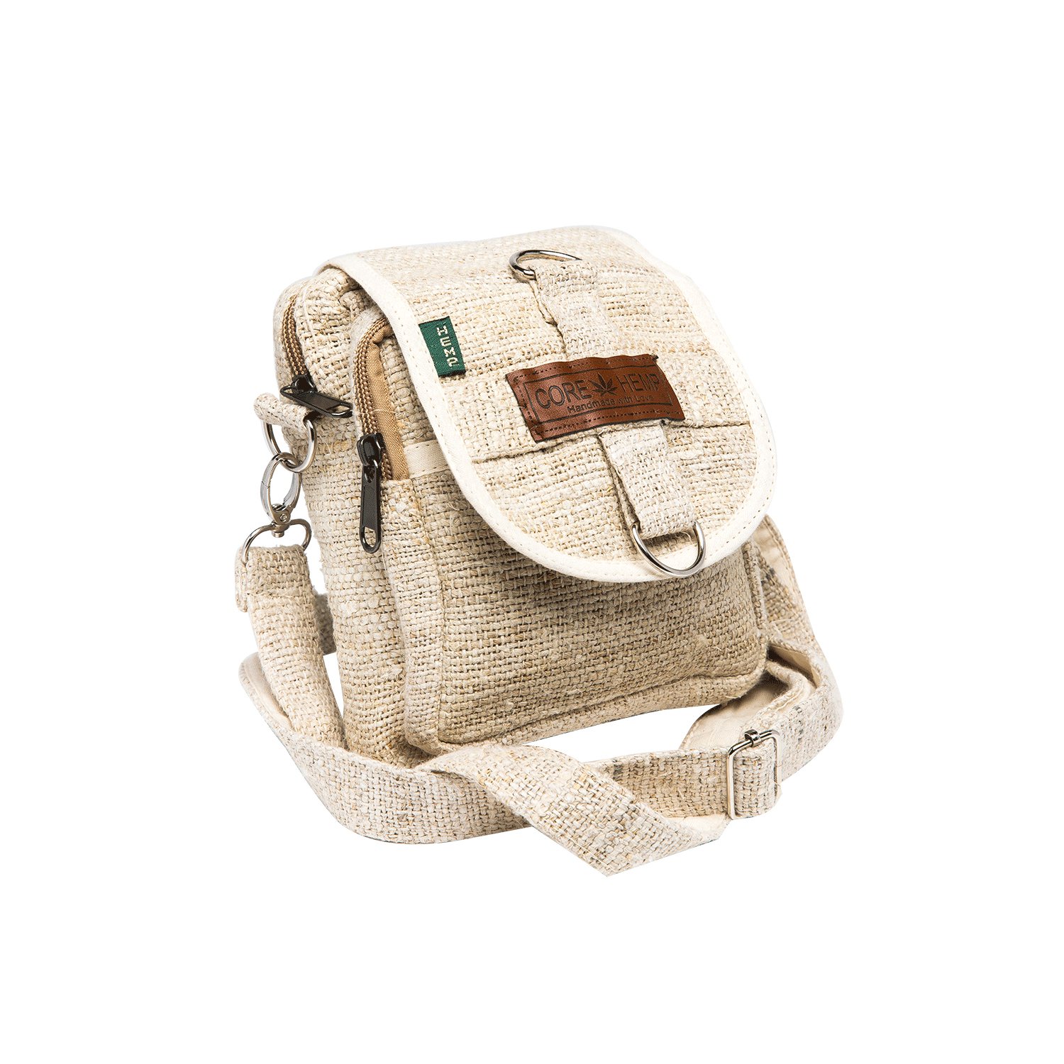 Core Hemp Crossbody Bag - Handmade Crossbody Purse Natural
