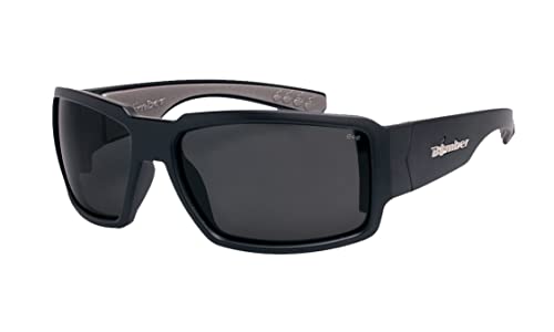 BOOGIE Bomb BG103 Floating Safety Sunglasses: Matte Black frame, Smoke PC Safety lens, Non-Slip Gray foam lining, ANSI Z87+ Compliant, UVA/UVB, Safe for Rugged Activity, Wet Conditions.