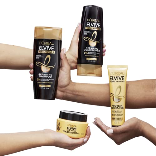 L'Oreal Paris Hair Expert Total Repair 5 Restoring Shampoo, For Damaged, Overworked Hair, 25.4 fl. oz. (Packaging May Vary)