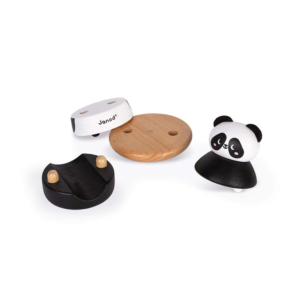 Janod Wood Panda Stacker & Roly-Poly Rocker β Ages 12+ Months - J08188