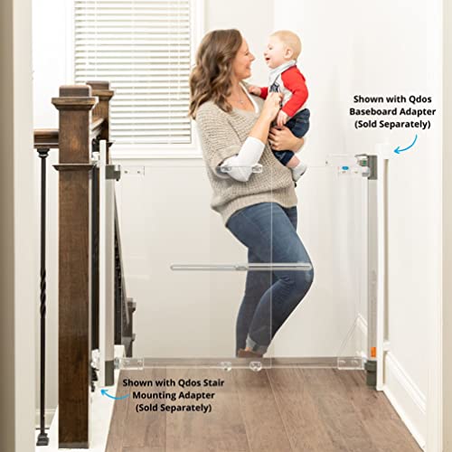 Qdos Crystal Designer Baby Safety Gate - Meets Tougher European Standards - Modern Design and Unparalleled Safety - Beauty & Safety Together at Last - Simple Installation | Hardware Mount