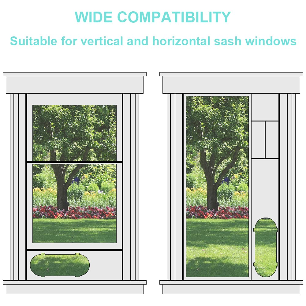 KLOLKUTTA Portable Air Conditioner Window Kit with Coupler, Portable AC Window Kit Accessories for Exhaust Hose, Adjustable Universal Window Slide Panels Kit Plates for 5.9 Inches Ducting