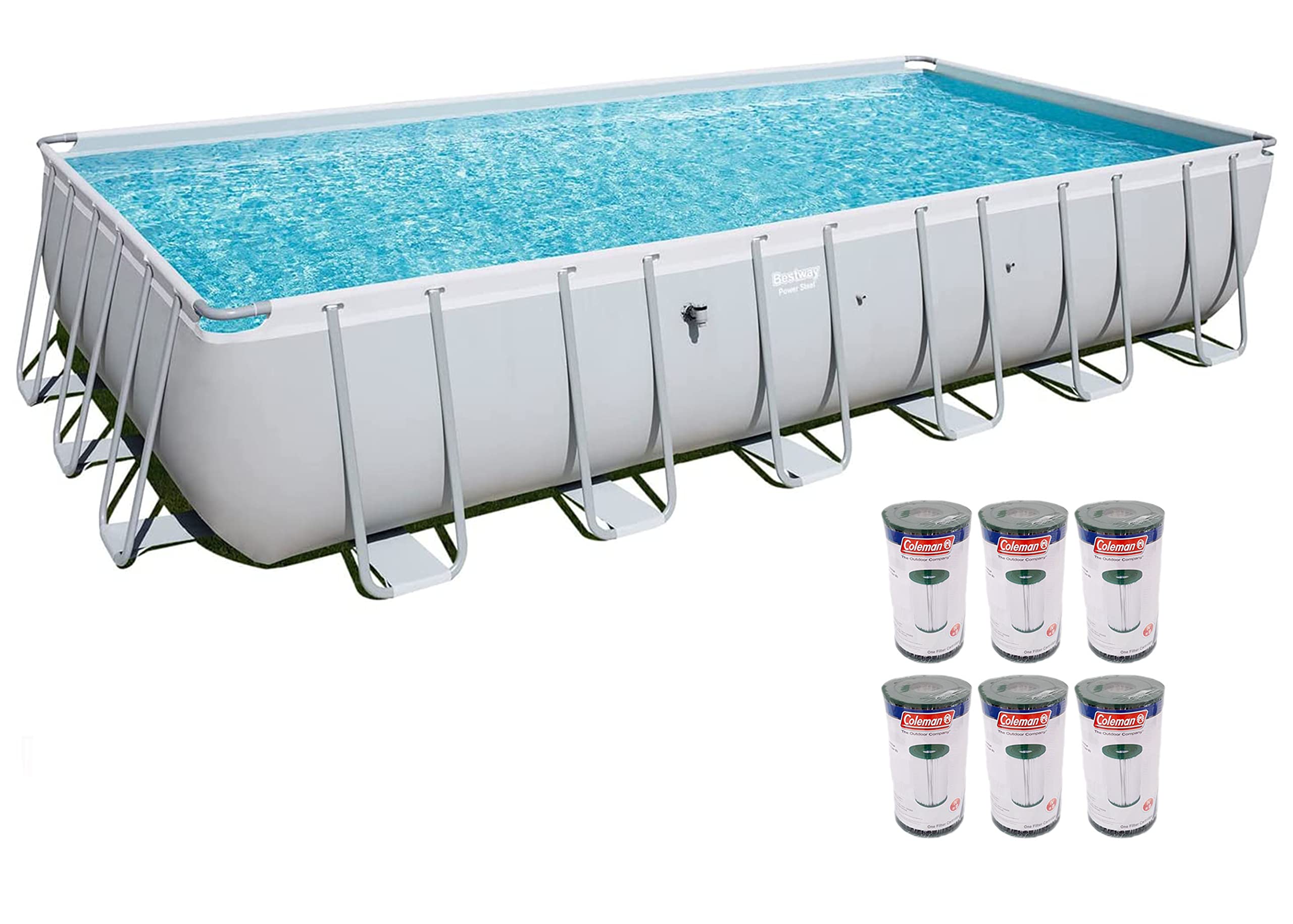 Bestway 24ft x 12ft x 52in Above Ground Pool + Type IV/B Cartridges (6 Pack)