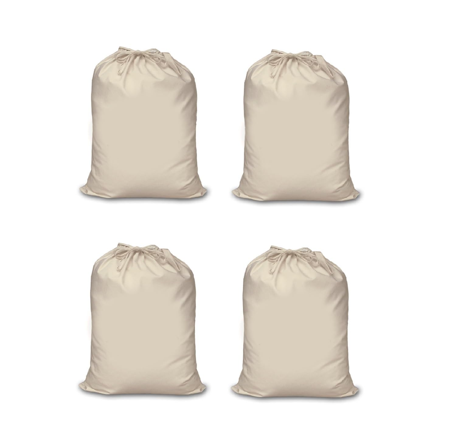 BIG EVENTS Cotton Laundry Bag for Clothes - Travel Organizer - Eco-Friendly 100% Pure Cotton Drawstring Bag - Large Size - Hanging Laundry Bag Foldable and Washable Laundry Plane (Pack Of 4)