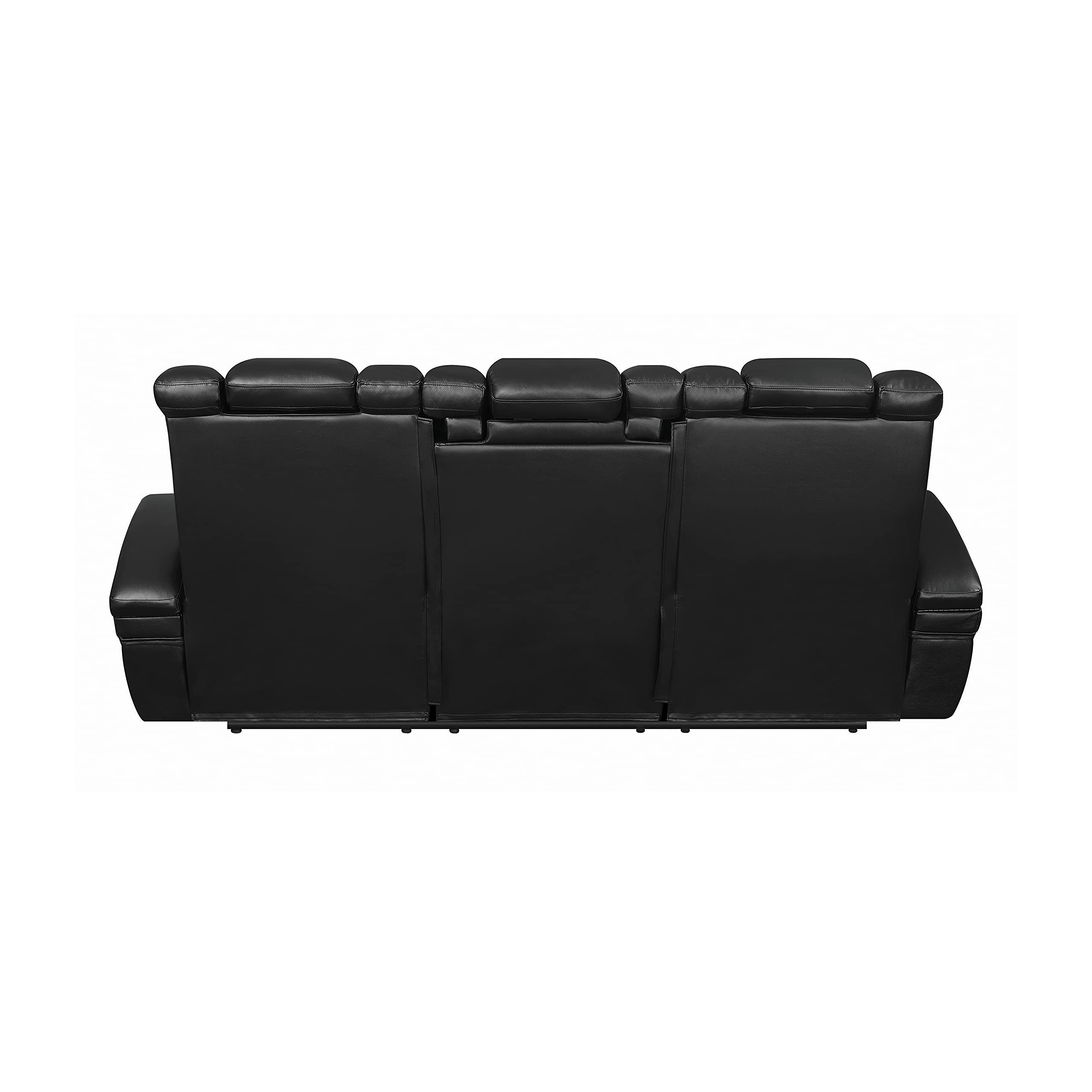 Coaster Furniture Delange Reclining Power Sofa with Adjustable Headrests and Storage in Armrests Black 601741P