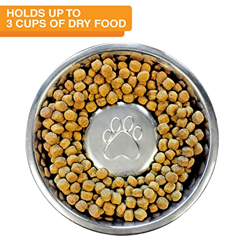 Neater Pet Brands Stainless Steel Slow Feed Bowl (3 Cup) - Fits in Large Neater Feeders and Most 2 Quart Feeders