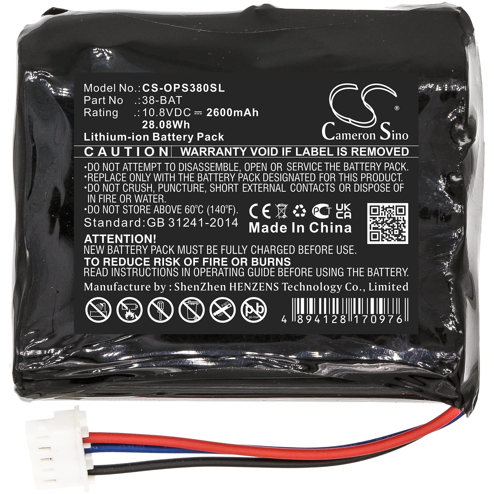 Auronino Replacement Battery for 38DL Plus Ultrasonic Thickness Compatible with 38-BAT(2600mAh)