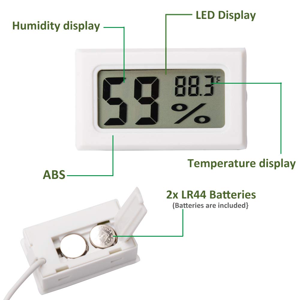 AUTIDEFY Mini Digital Electronic Temperature Humidity Meters Gauge Indoor Thermometer Hygrometer LCD Display Fahrenheit (Humidity with Probe)