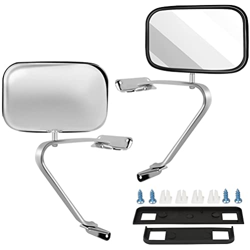SCITOO Left/Driver Right/Passenger Manual Side View Mirrors Fit for 1980-1992 for Ford for F150 for F250 for F350, 1993 1995 for F150 for F350,1994 for F350 Truck Pickup Pair Set ABS Plastic