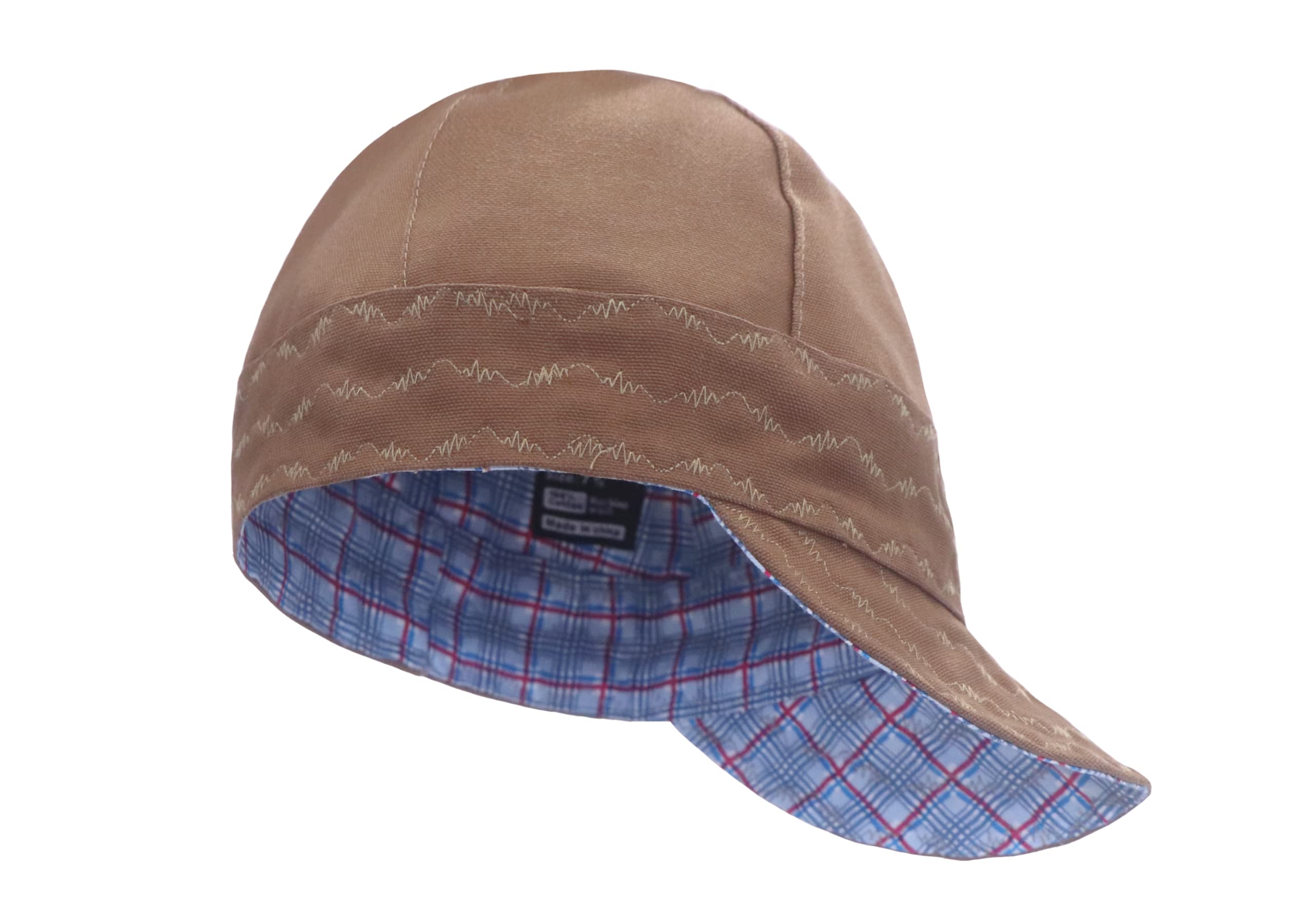 BOCOMAL Welding Cap HRC2 Flame Resistant 10OZ Durable Cotton Duck 2 Sided 6 Pannel Welder Hats 7 1/4 Brown