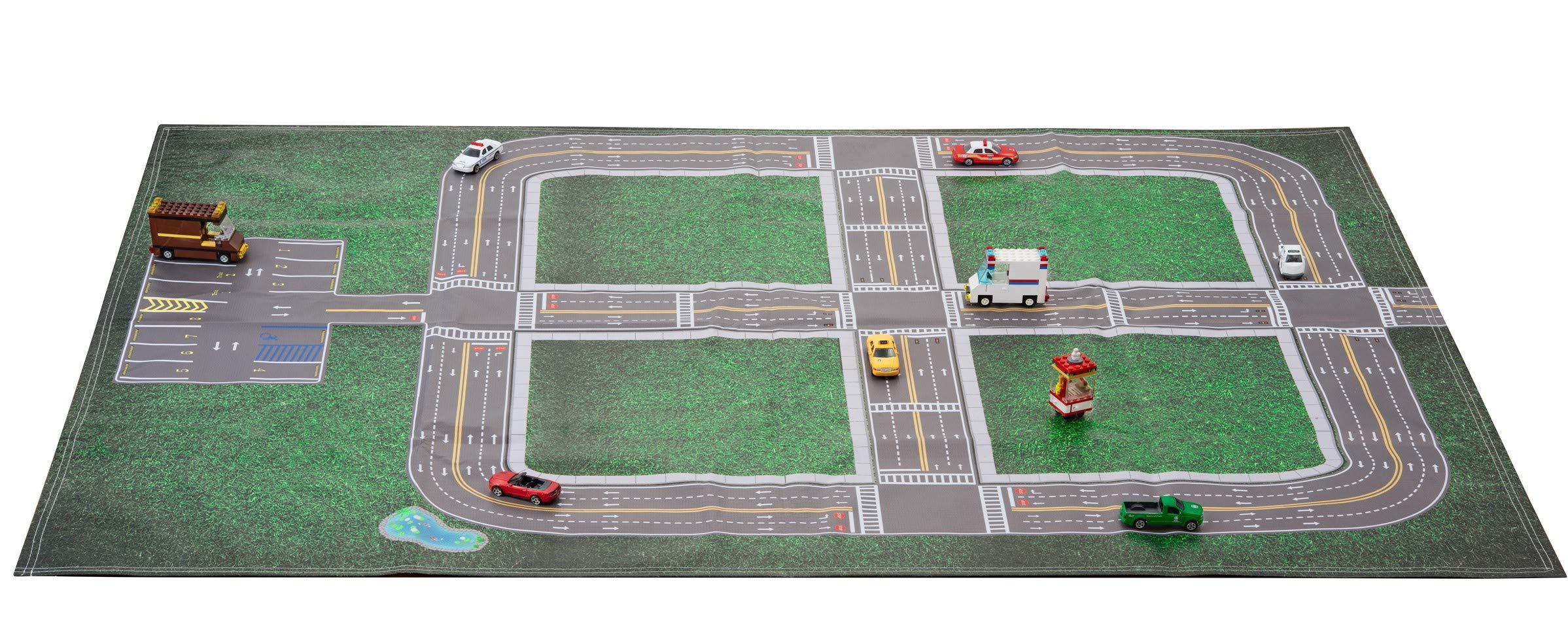 Drive N Learn Car Play Mat City Town and Parking Lot My Home Town” for Kids Toys Cars Matchbox Road Great Gift Idea for Boys Girls Ages 3 or Above 57 x 42 Inch Vinyl Plastic