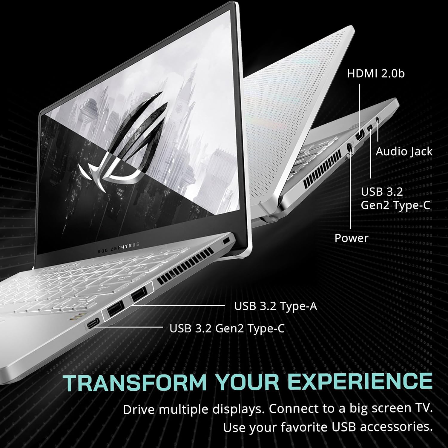 ASUS ROG Zephyrus G14 Gaming Laptop, 14β FHD 144Hz Display, AMD Ryzen 7-5800HS, NVIDIA GeForce RTX 3060 6G Graphics, 40GB RAM, 1TB PCIe SSD, Backlit Keyboard, Win 11 Home, White, w/Cloth